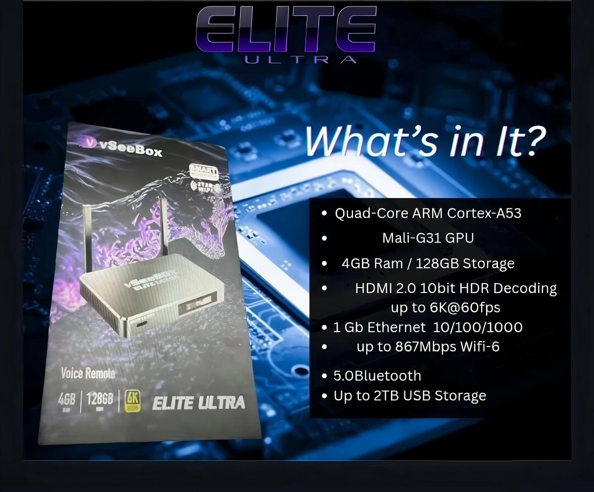 VSeeBox Elite Ultra | 8K Streaming, Android 12 Operating System ...