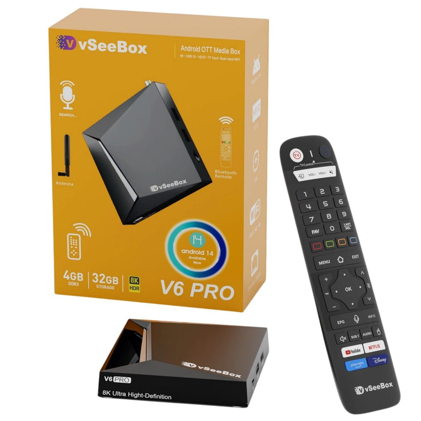 vSeeBox V6 Pro | Android 14 TV Box 8K Streaming USA – vSeeBox Official Shop